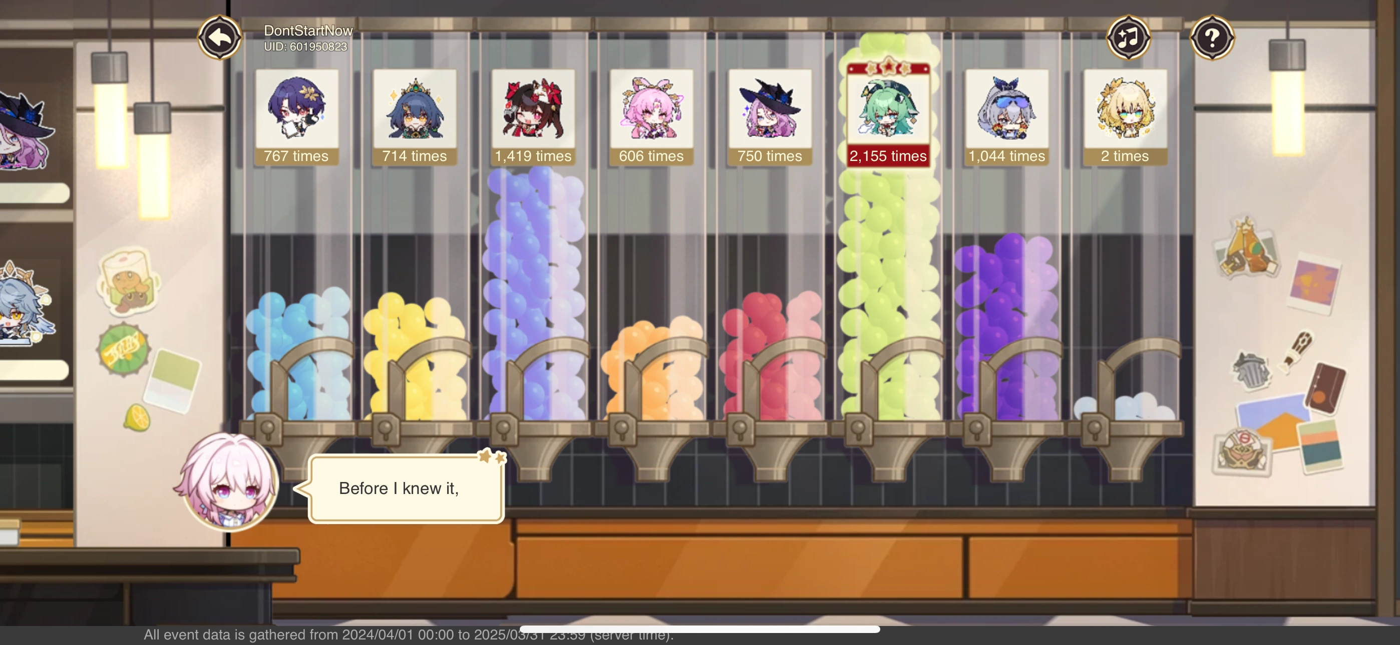 I find it funny that my most used Remembrance character is one I dont ...