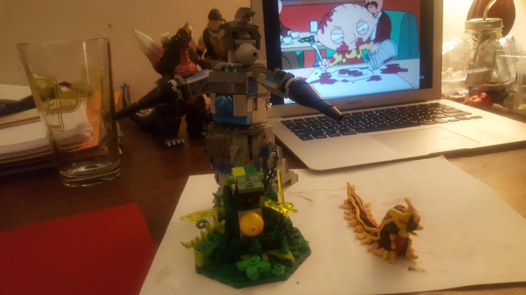 I built a clay battra and a Lego mogera and biollante what monster ...