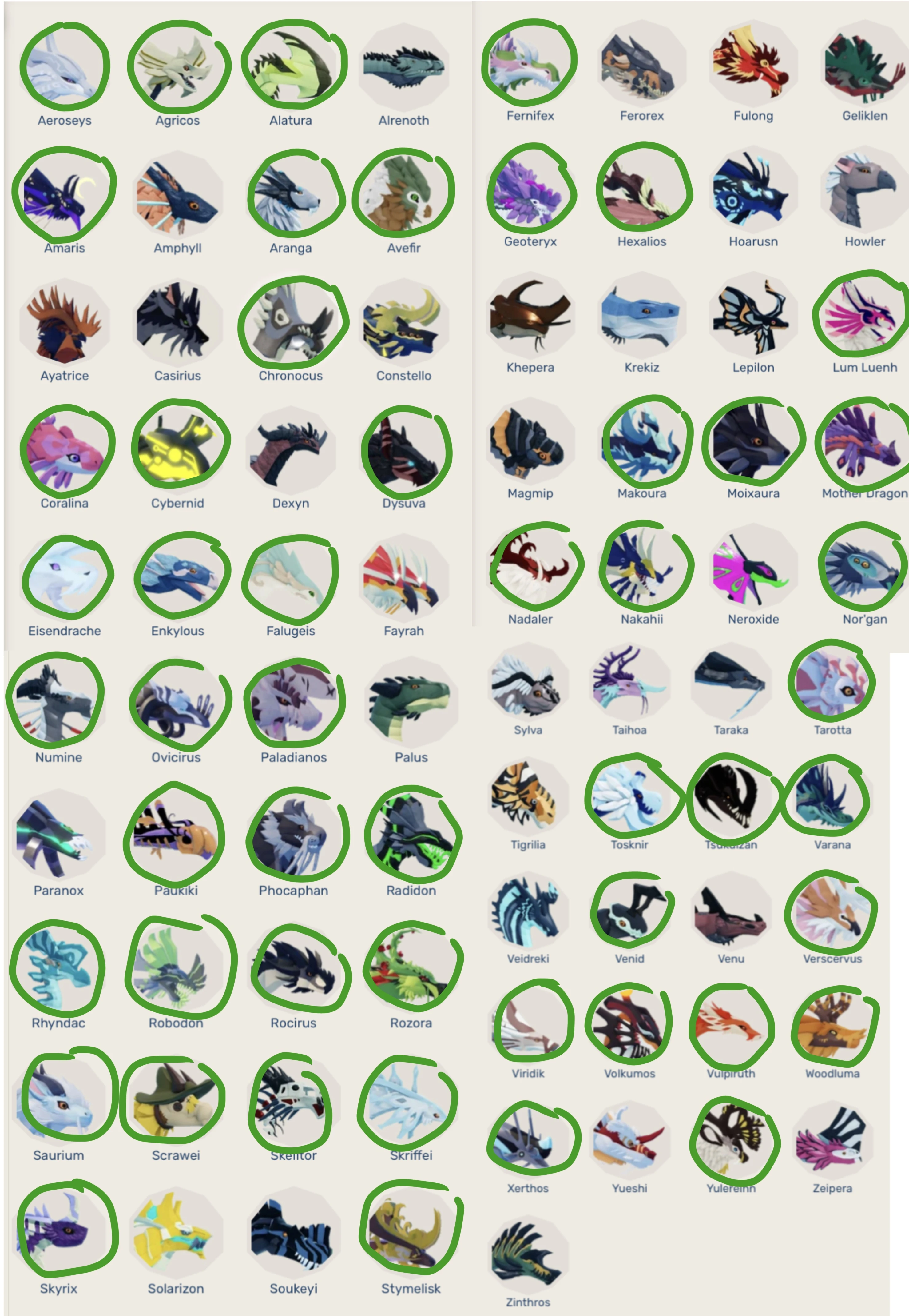 (Help!!) all the dragons I have in my main collection (aka collection ...