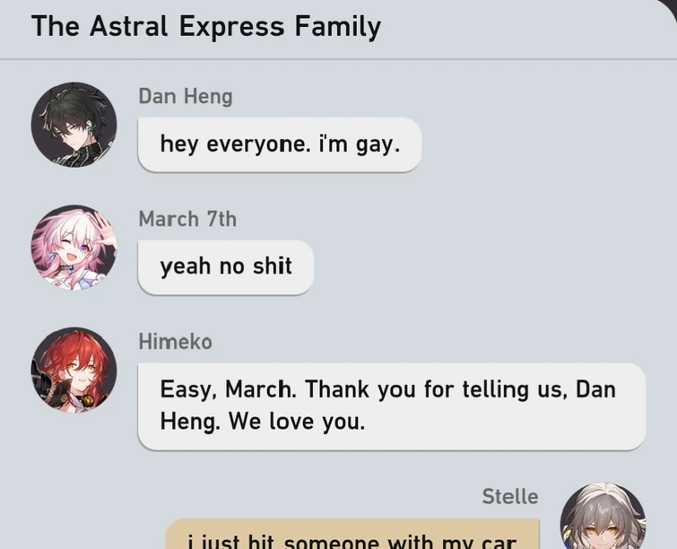 a collection of these silly hsr chats | Fandom