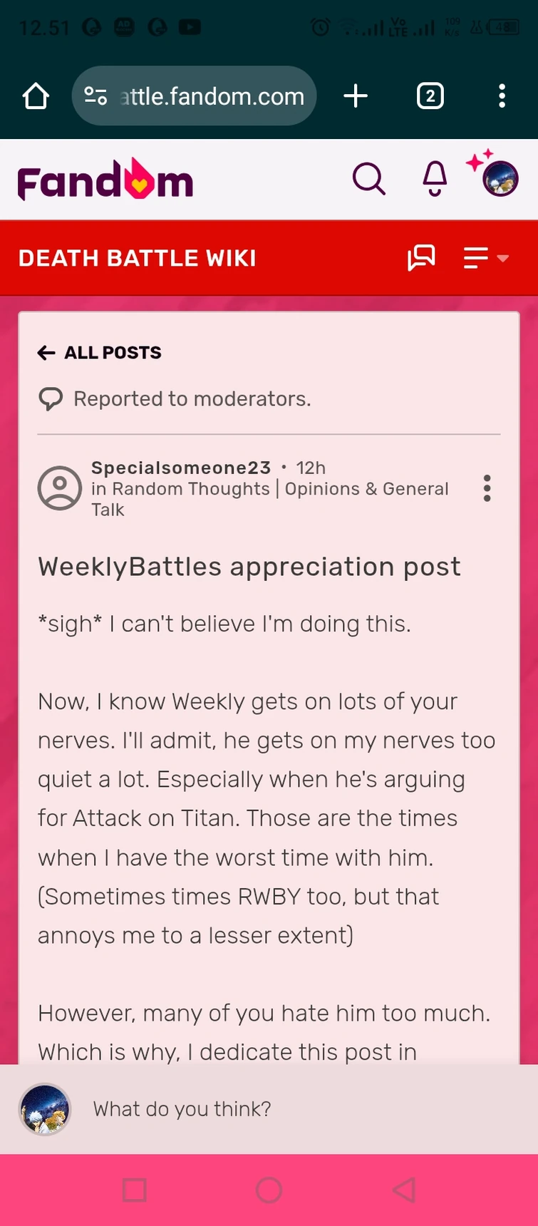 WeeklyBattles appreciation post | Fandom