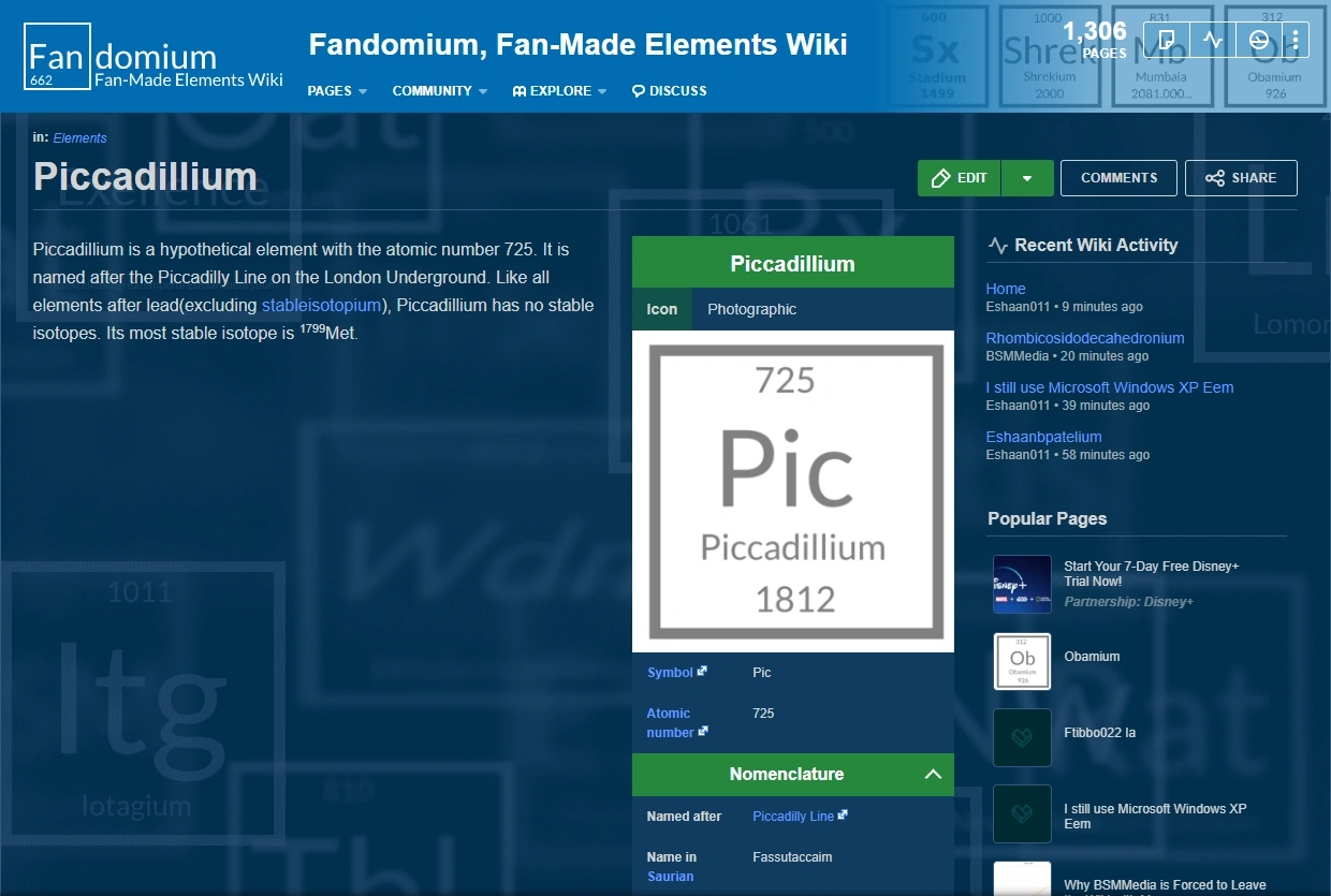 Discuss Everything About Fandomium, Fan-Made Elements Wiki | Fandom