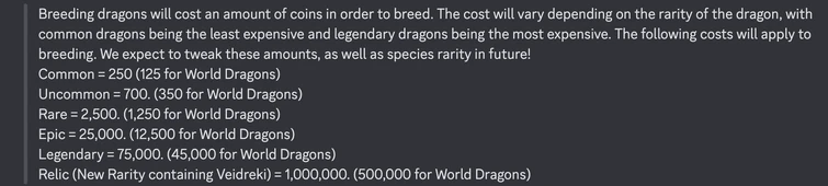 Anybody know how much each dragon costs to breed with? | Fandom