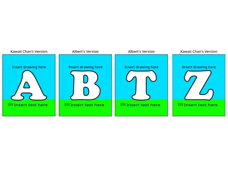 Add 4 more alphabetimals like Angelfish, Blue Whale, Tiger Shark and ...