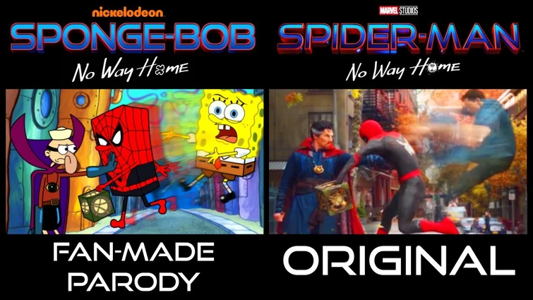 SPIDER-MAN: NO WAY HOME and SPONGEBOB Parody Side-By-Side comparison ...