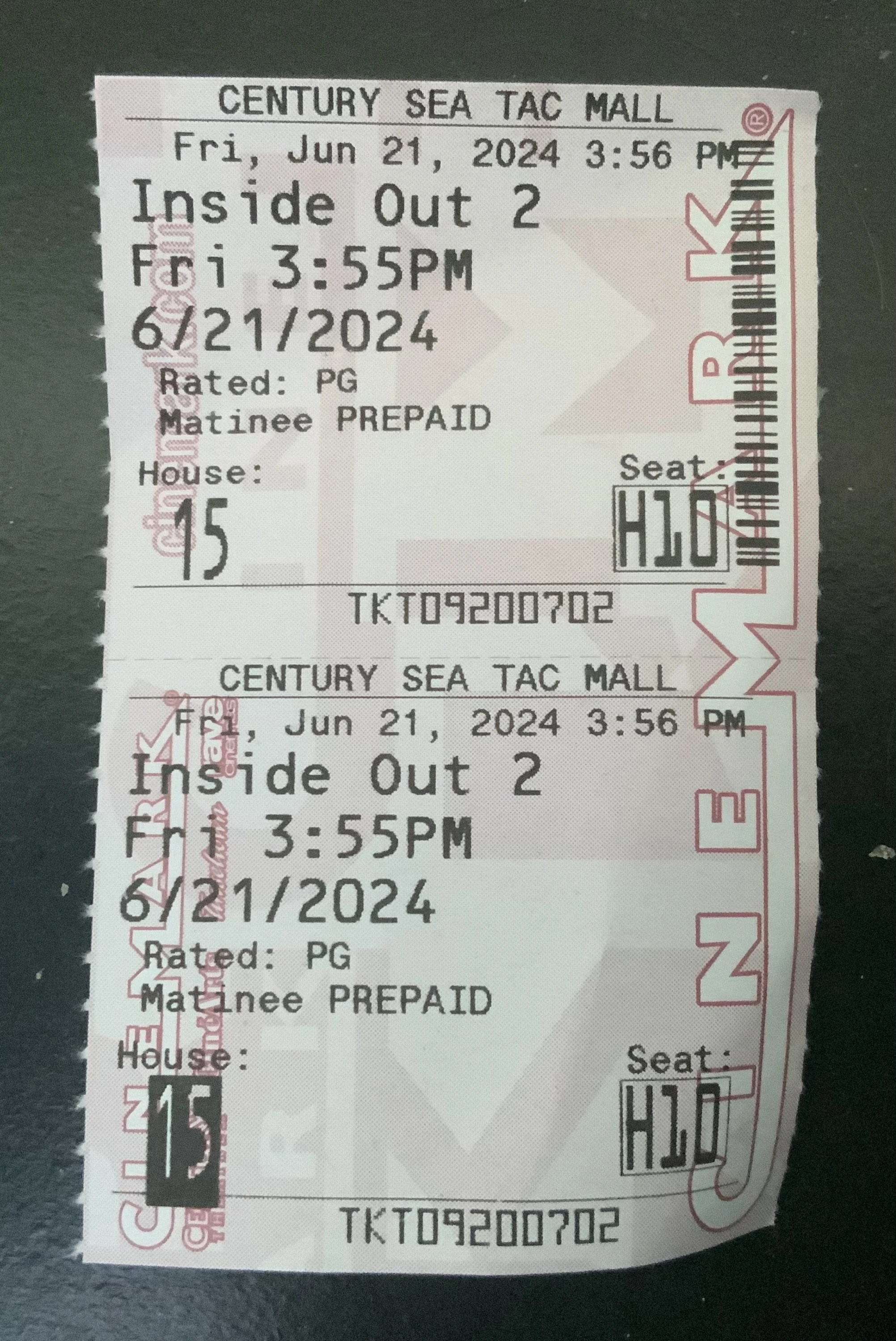I got a movie ticket from Inside Out 2 at Cinemark! | Fandom