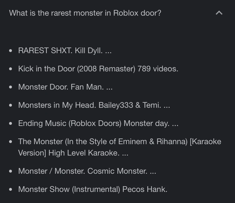 What is the rarest monster in Roblox door | Fandom