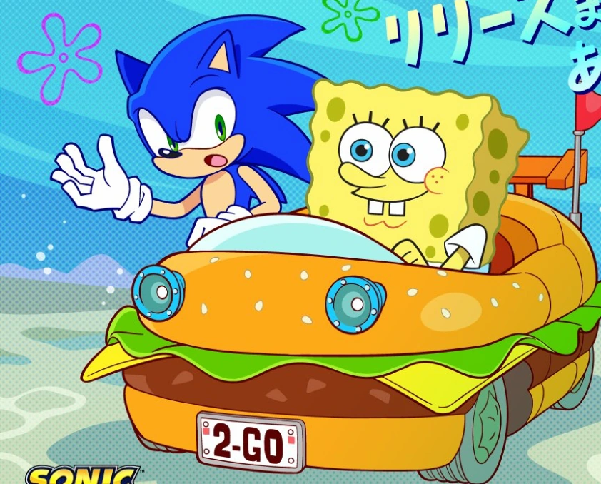 SpongeBob driving with sonic | Fandom