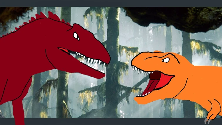 Giga the Giganotosaurus vs Rex the T-rex | Fandom