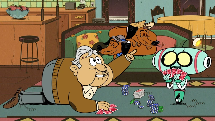 Robbie is playing cards. | Fandom