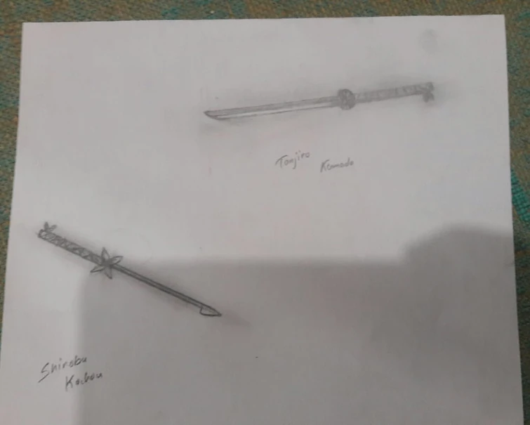 Tried drawing Tanjiro's and Shinobu's sword in a random period at ...