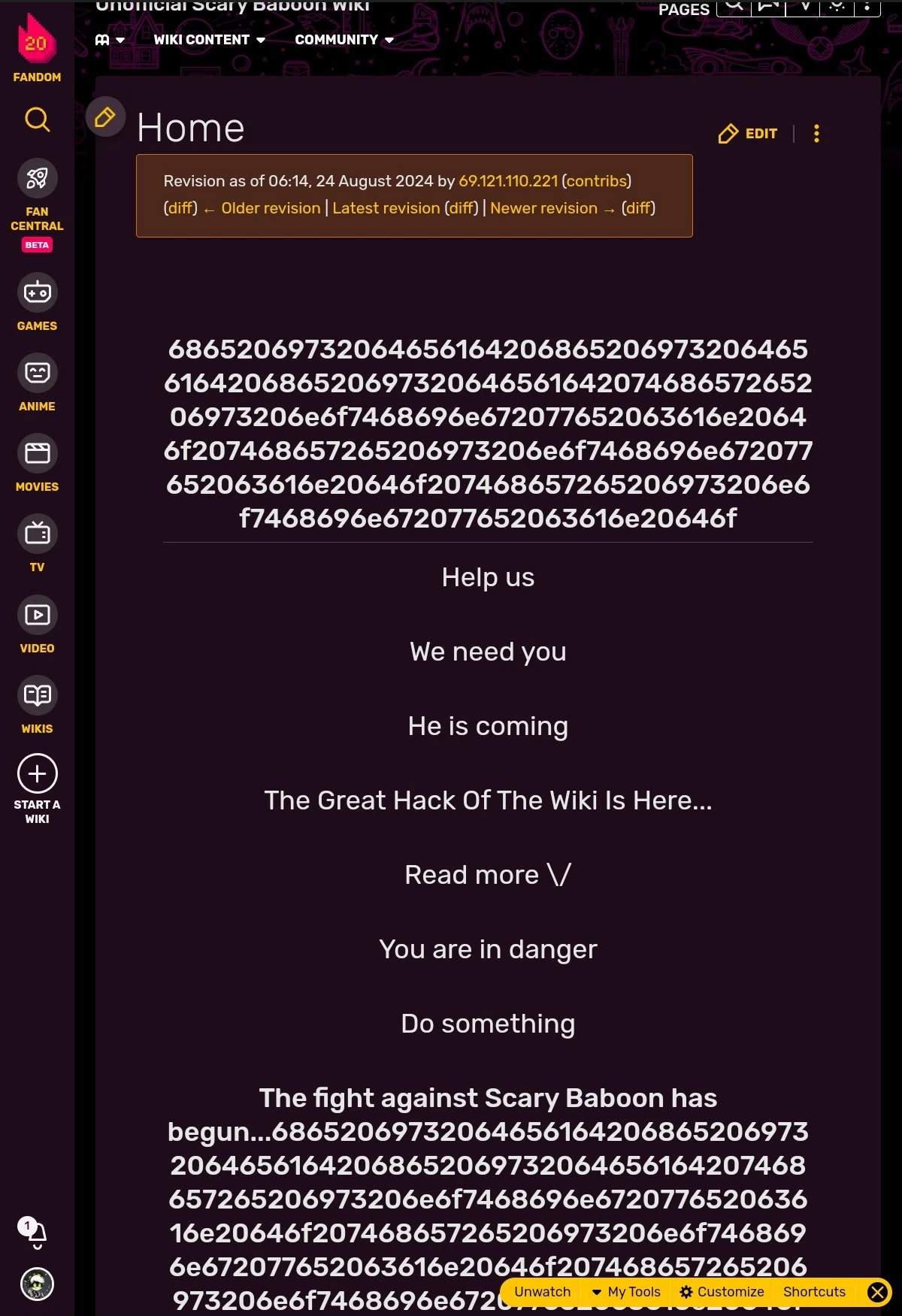 AW GREAT LOTS OF PAGES VANDALIZED | Fandom