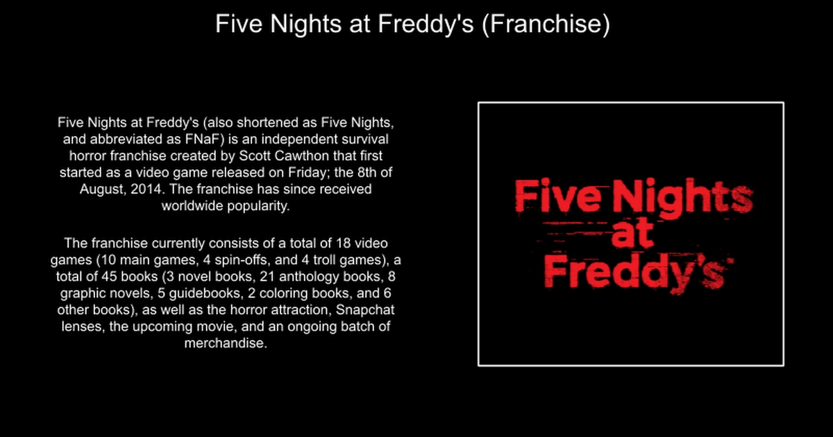 FNAF google slide | Fandom