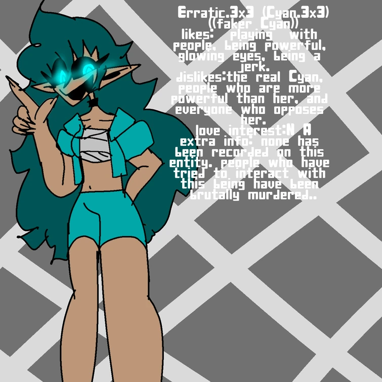 Ughhhh. Haven't posted in a while have an exe oc. Meet Erratic.3x3 (or Cyan.3x3) | Fandom