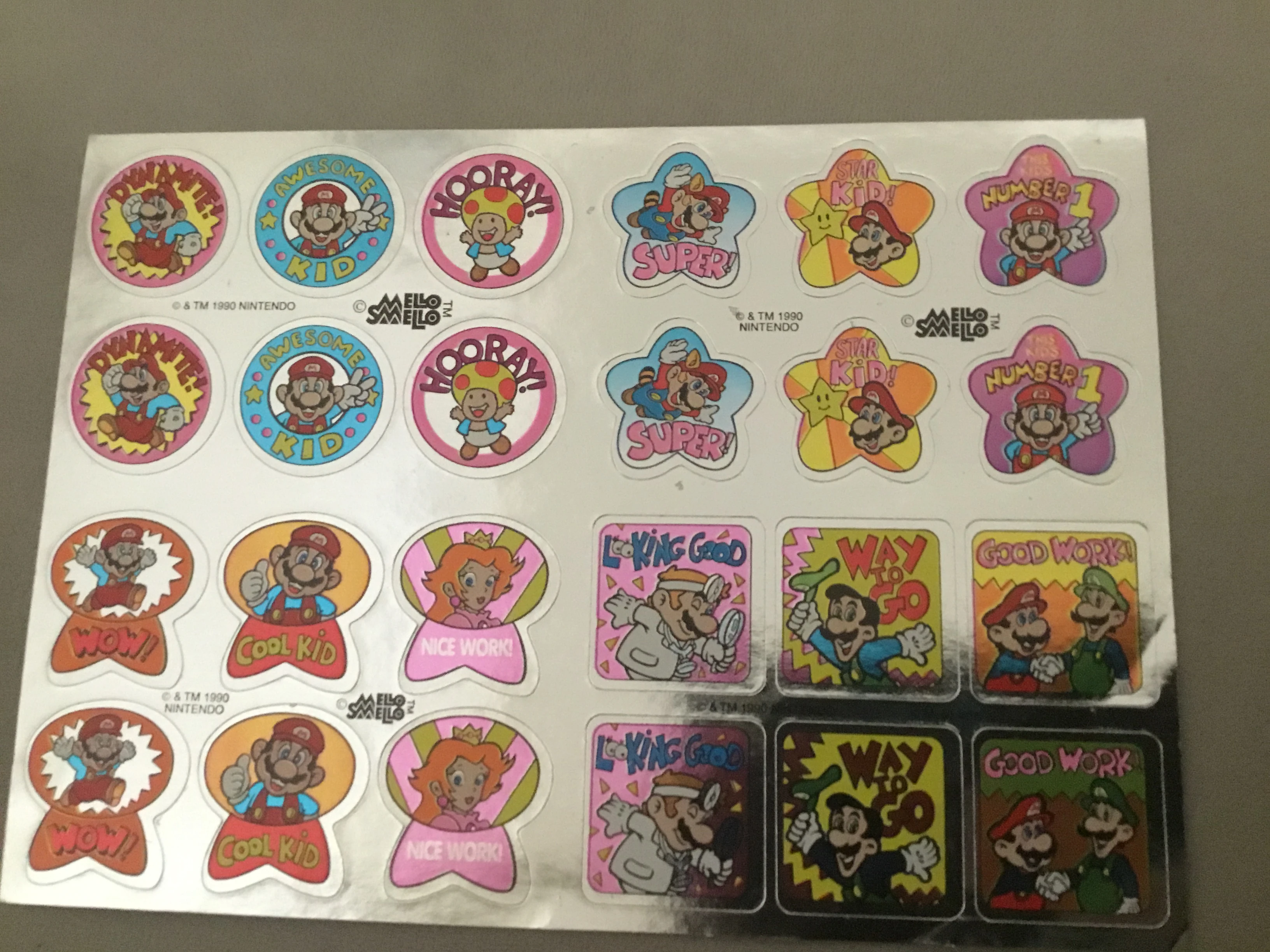 Extremely rare Mario stickers from 1990, a buddy of mine mailed to me ...
