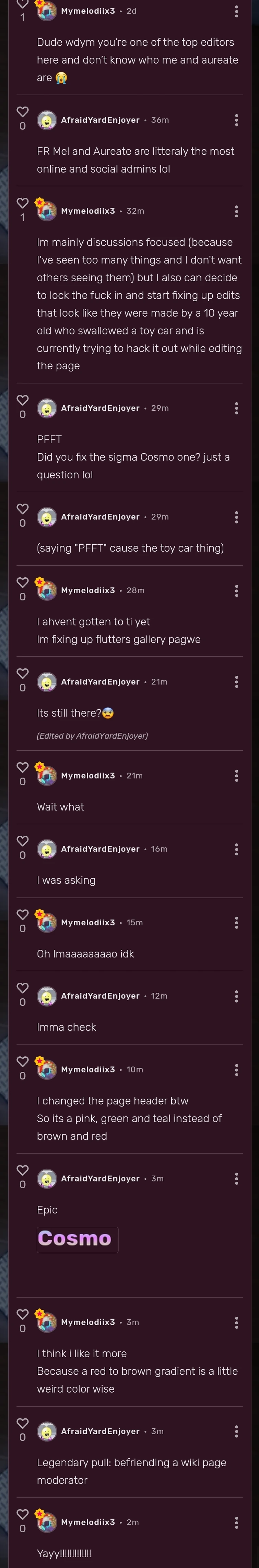 "Legendary pull: Befriending a wiki page moderator" | Fandom