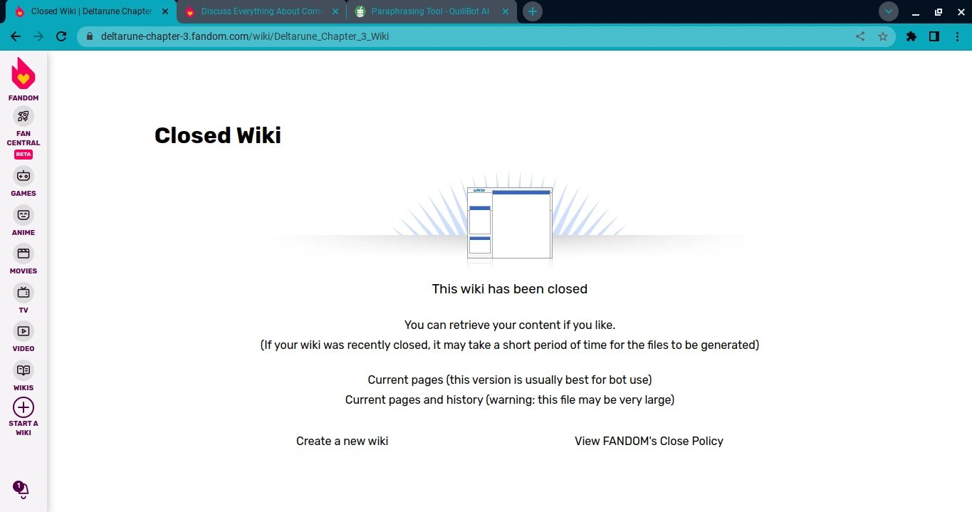 What do I do when my Fandom Wiki gets closed? | Fandom