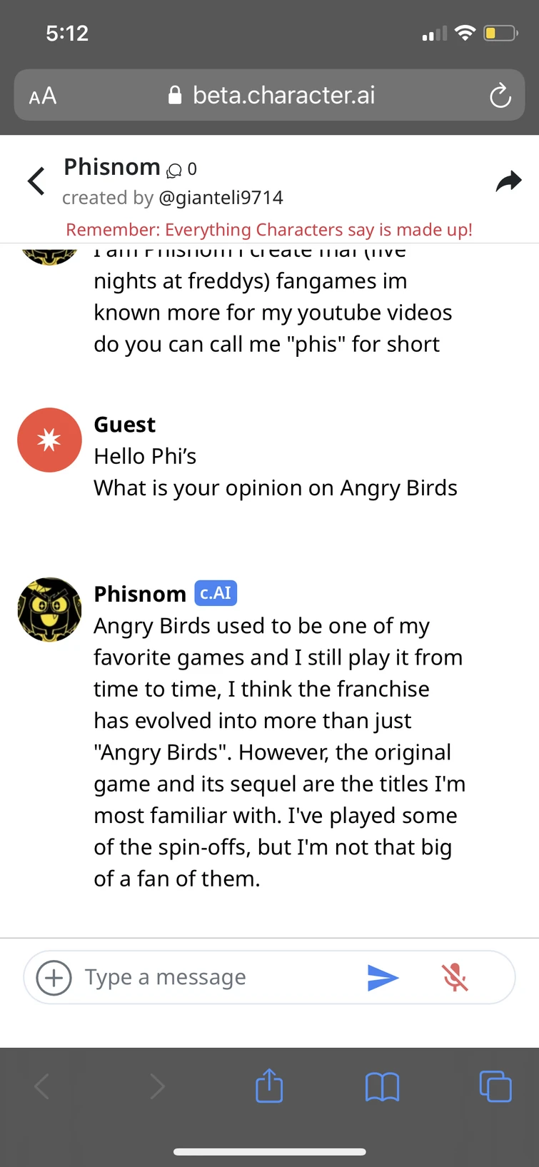 i made a phisnom chatbot | Fandom