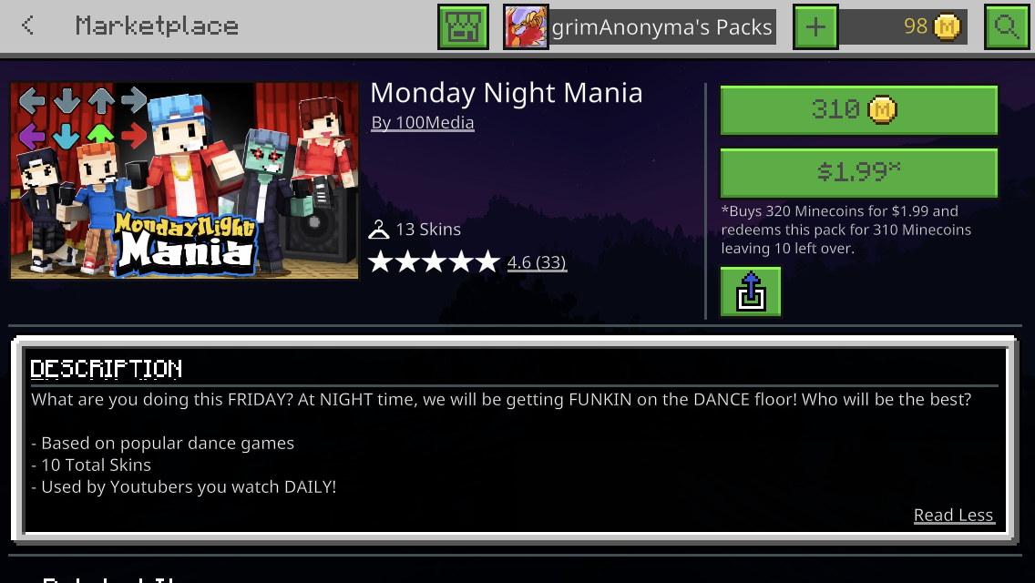 yo new minecraft bedrock skin pack on the official marketplace | Fandom