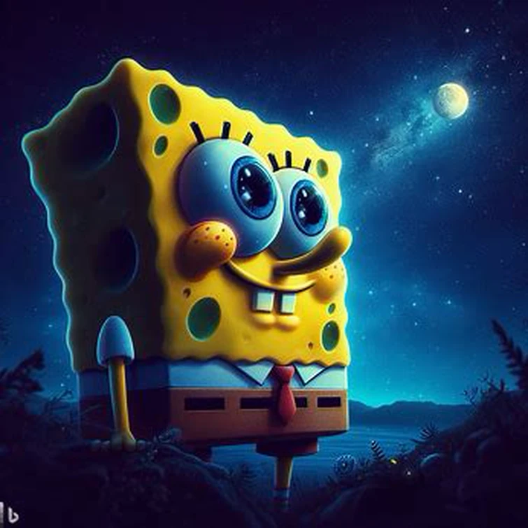 Some AI Art of SpongeBob Looking Up at the Night Sky | Fandom