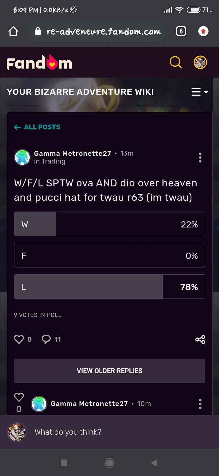 W/F/L SPTW ova AND dio over heaven and pucci hat for twau r63 (im twau ...