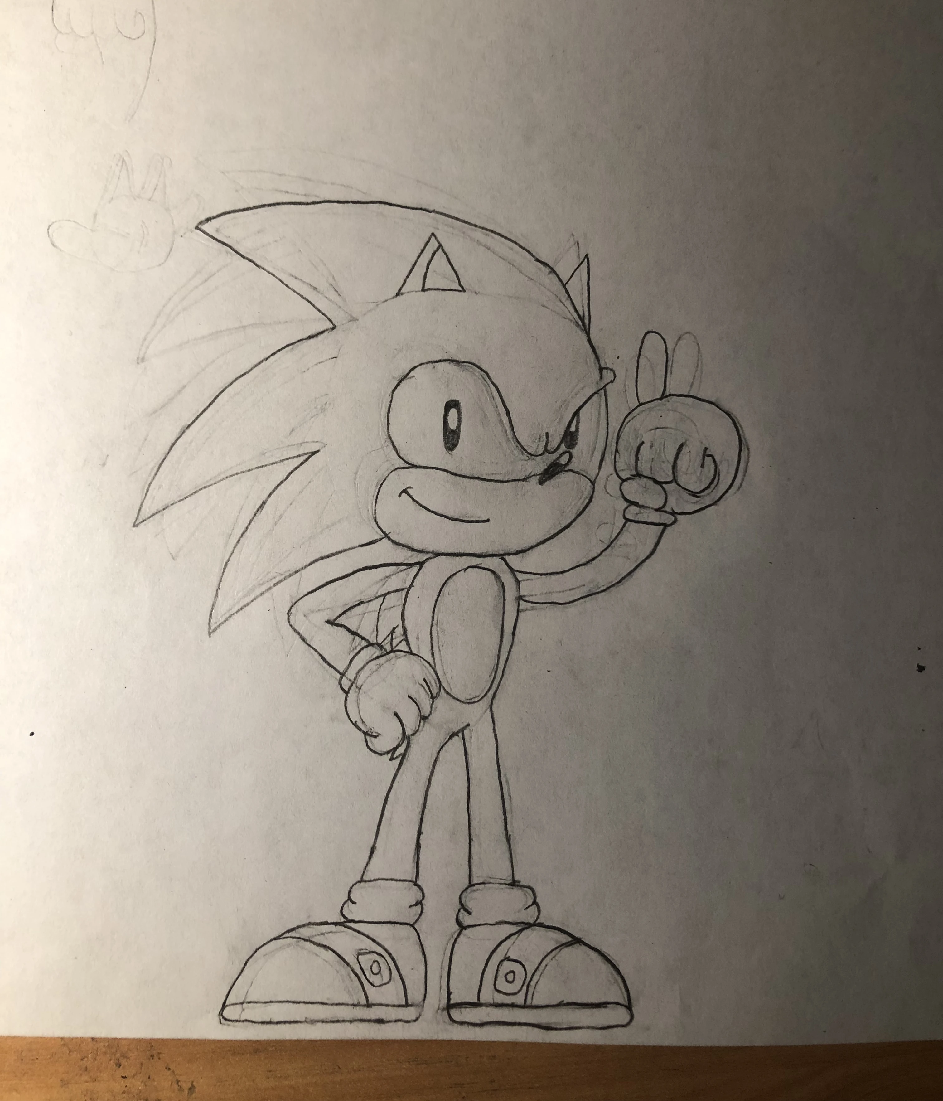 First attempt at drawing an accurate Modern Sonic. | Fandom