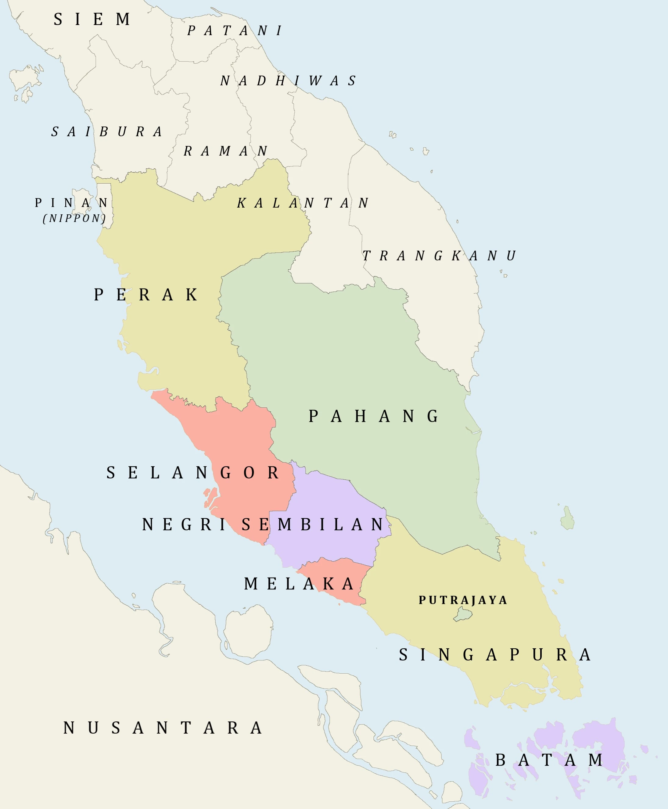 Map of the Union of Malaya (Rome and China) | Fandom