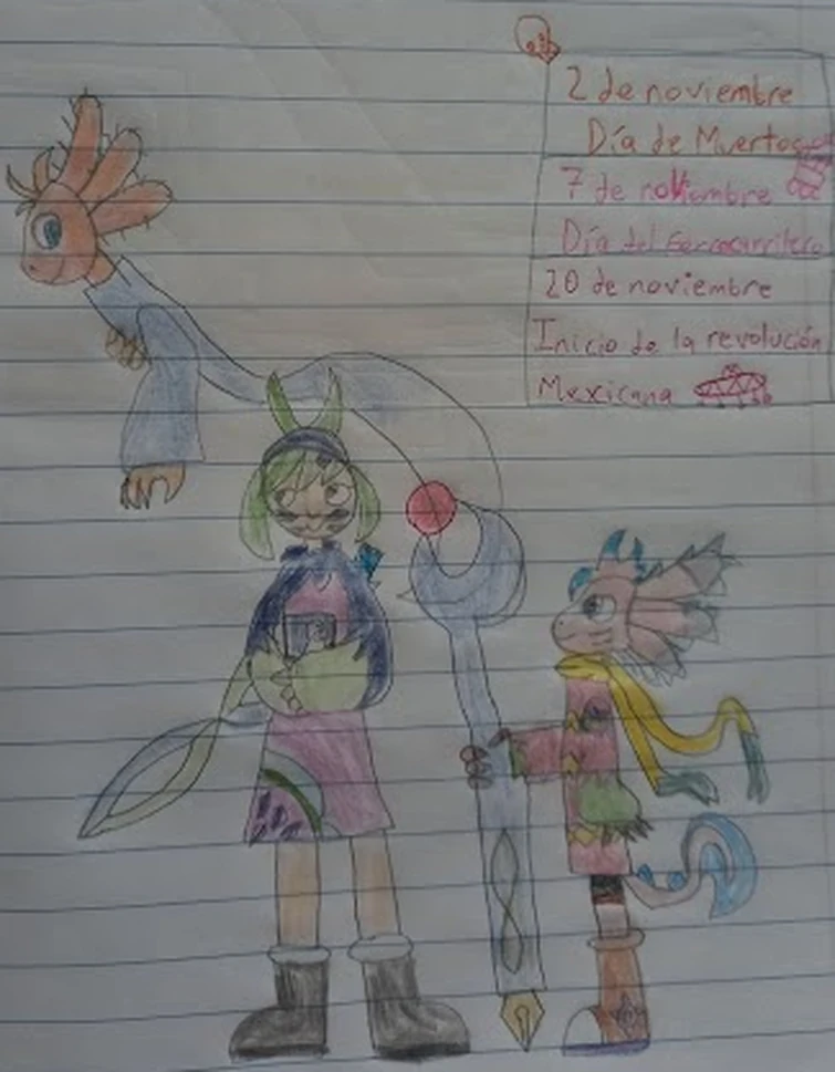 A drawing I made in honor of Axol for Day of the Dead ft. Axol JR | Fandom