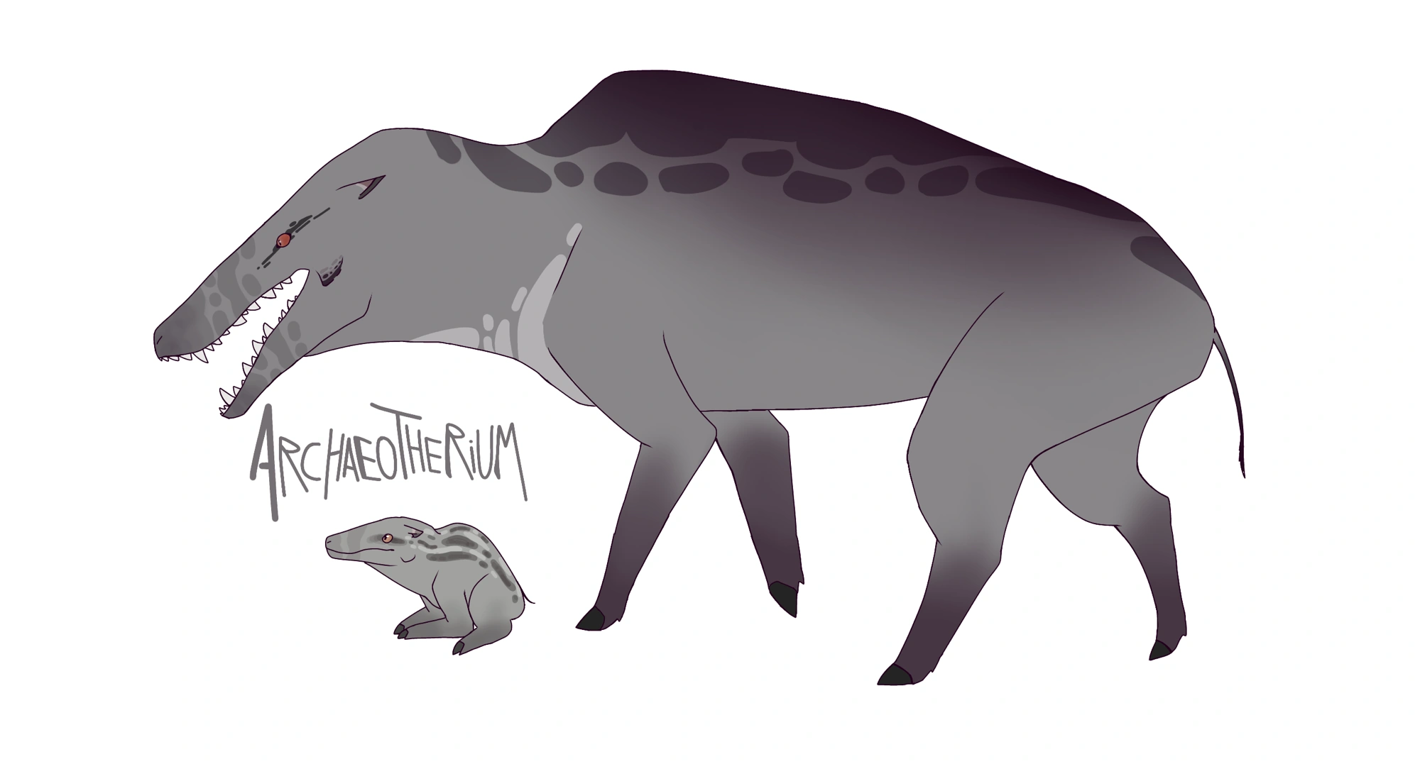 an Archaeotherium and it's young | Fandom
