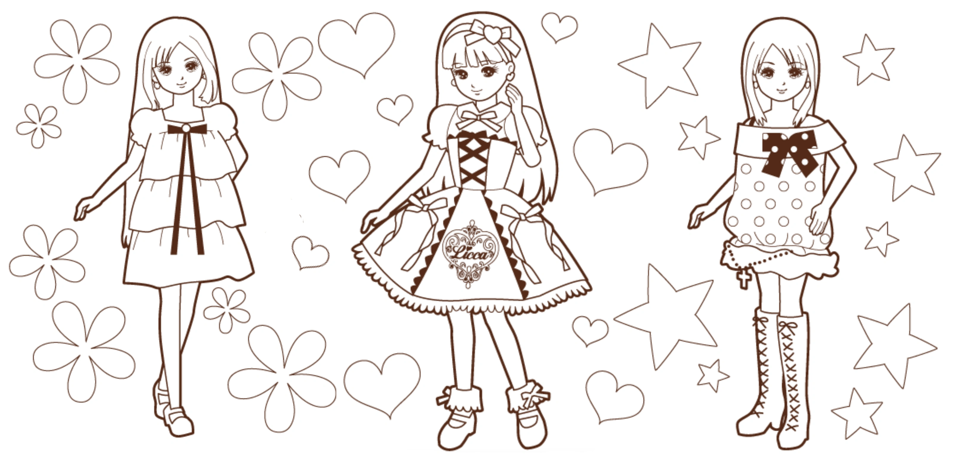 Coloring Page Licca Chan and Friends | Fandom