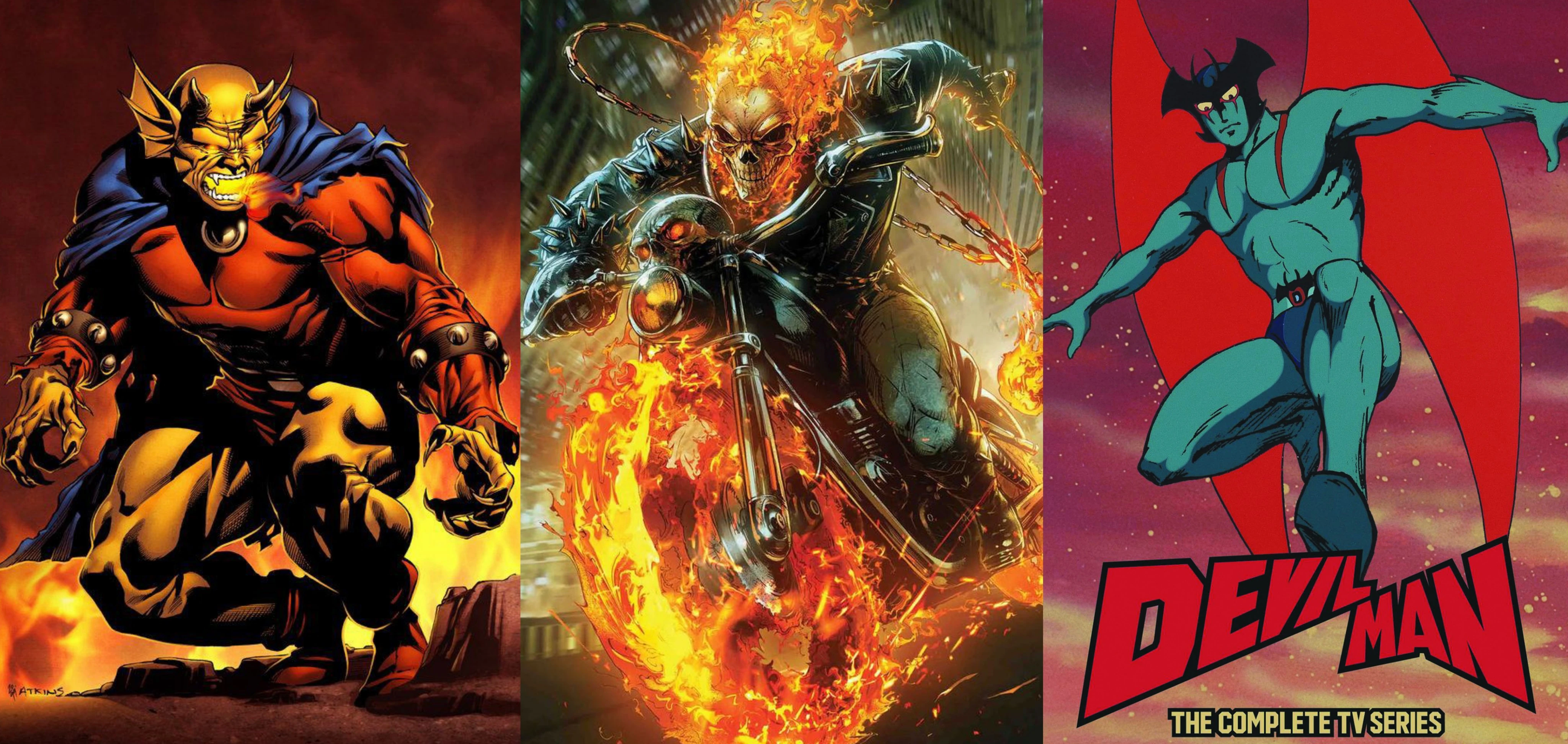 Ghost Rider (Johnny Blaze) Vs Etrigan (Jason Blood) Vs Devilman (Akira ...