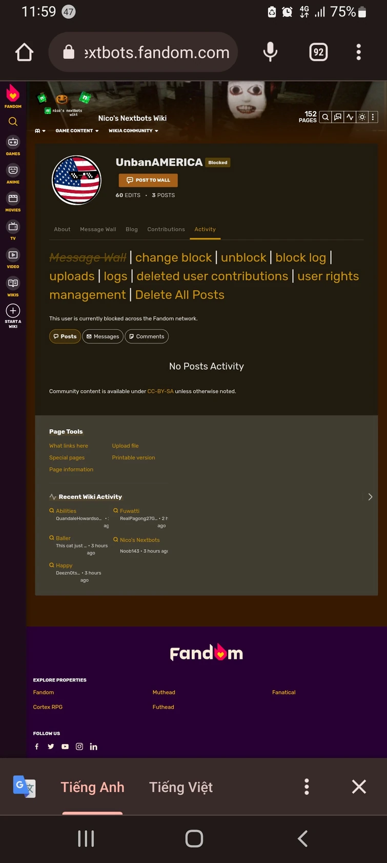 This underage user got banned across Fandom network | Fandom