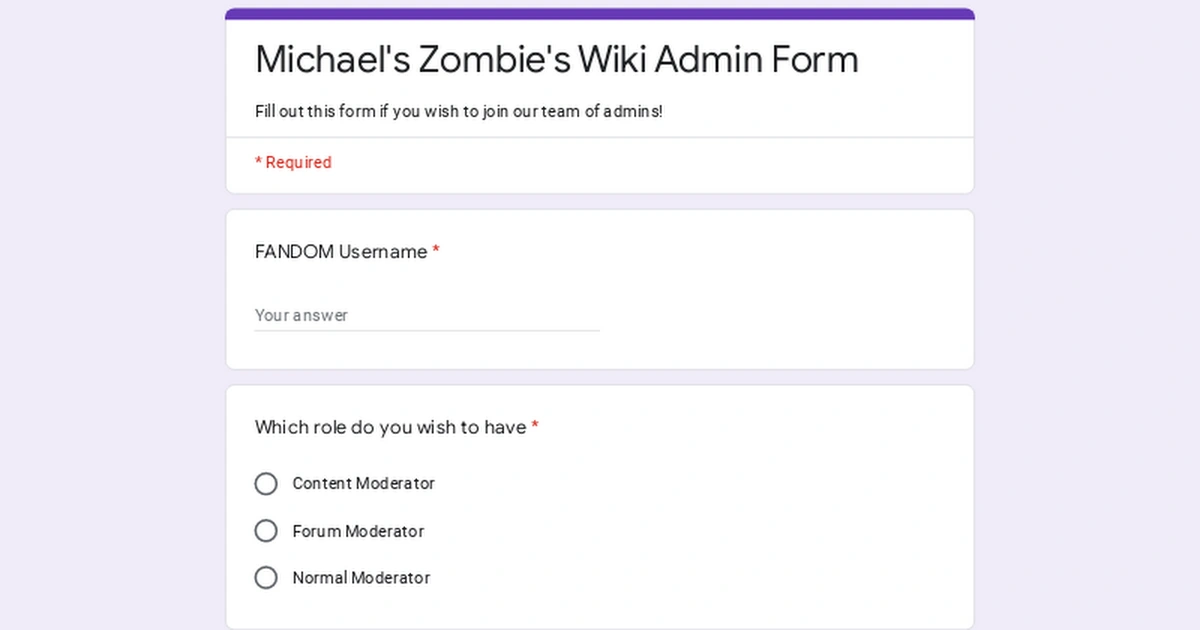 Moderator Forms | Fandom