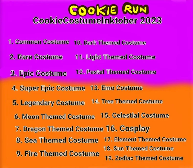 CookieCostumeInktober 2023 Prompt | Fandom