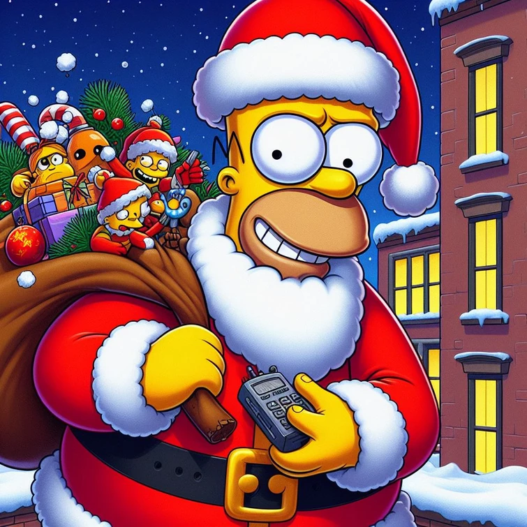Some AI art Of Homer and Bart Simpson stealing Christmas | Fandom