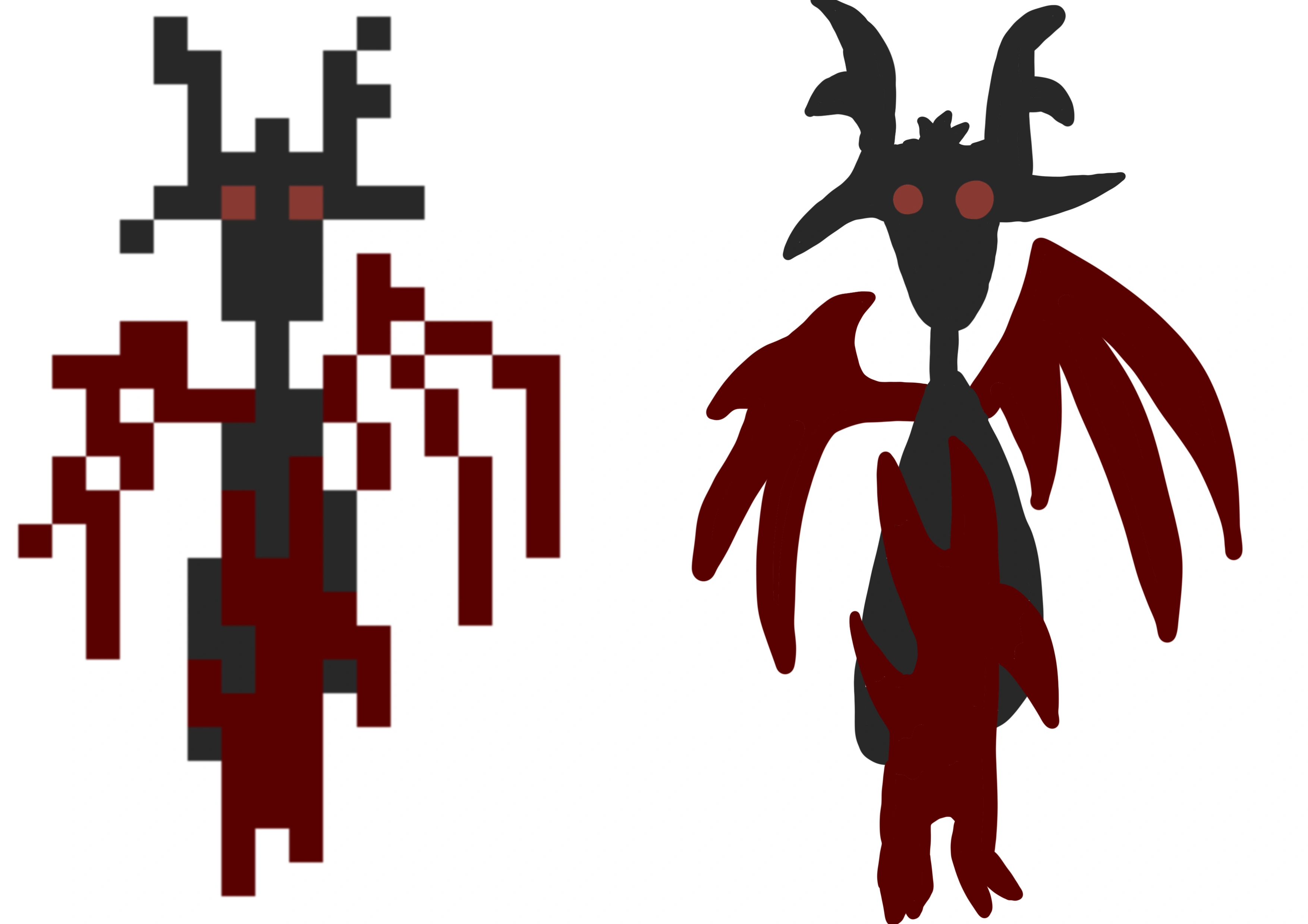Drawing FAITH: The Unholy Trinity Characters but they are not pixelated ...