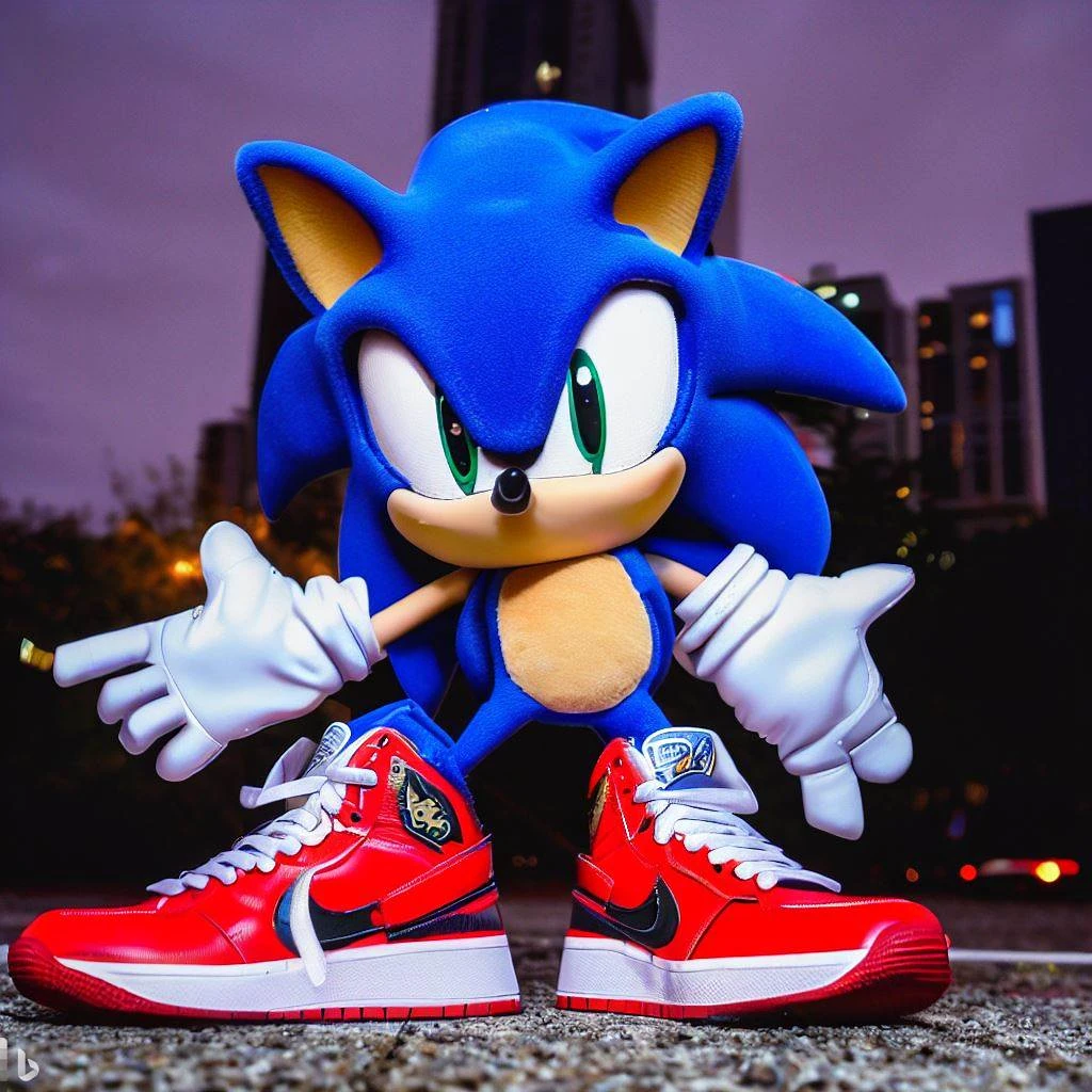 Dang Sonic, that's some cool J's. [Also some other AI generated Sonic ...