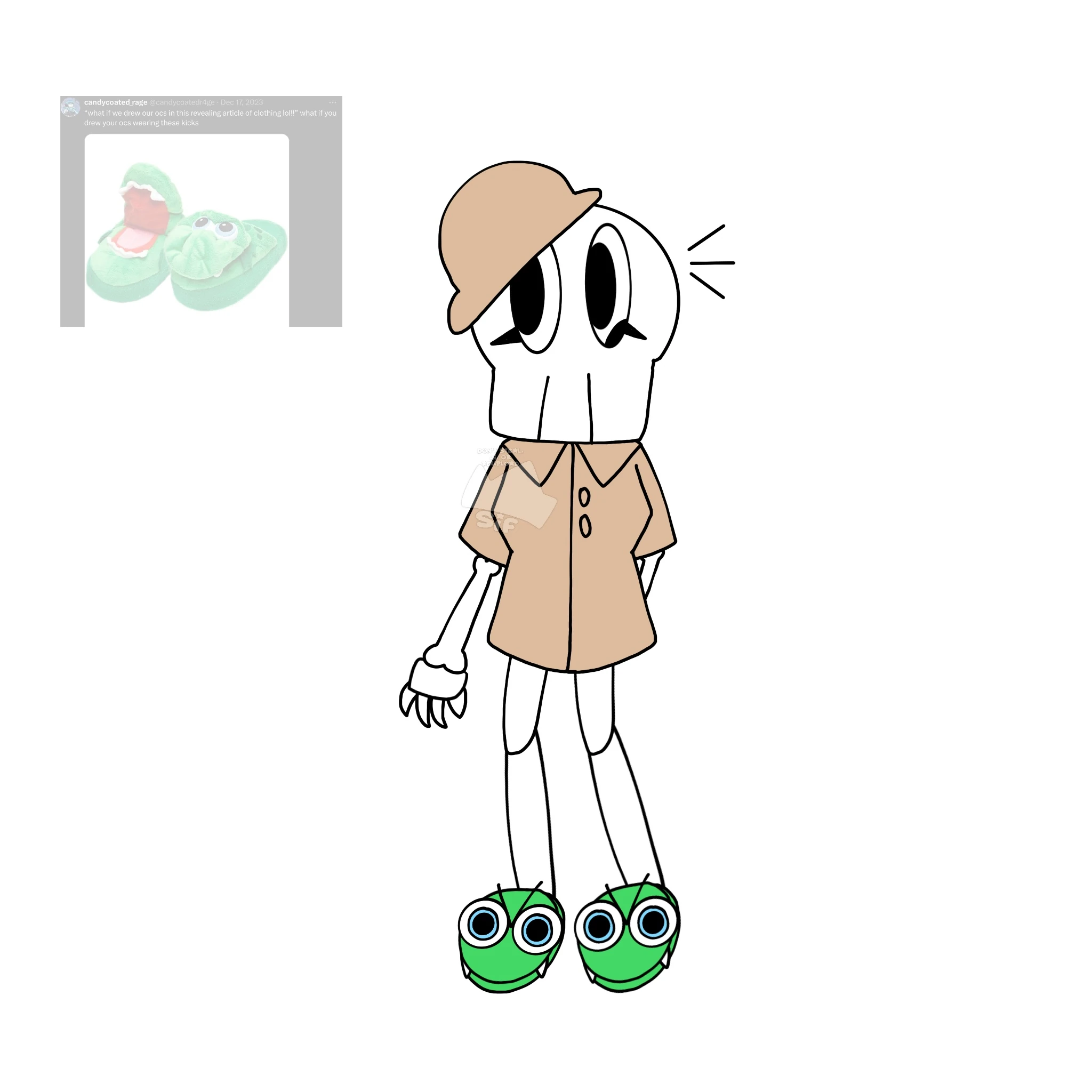Drew my oc Skelly with some funny slippers | Fandom