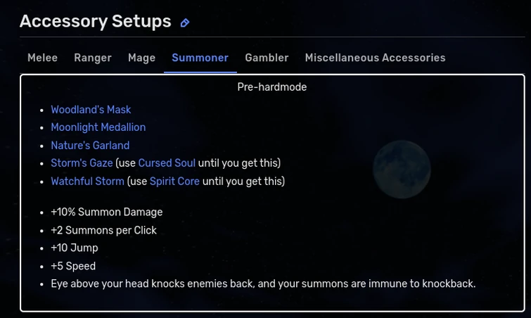 what pre-hard mode summoner loudout i shoud use? | Fandom