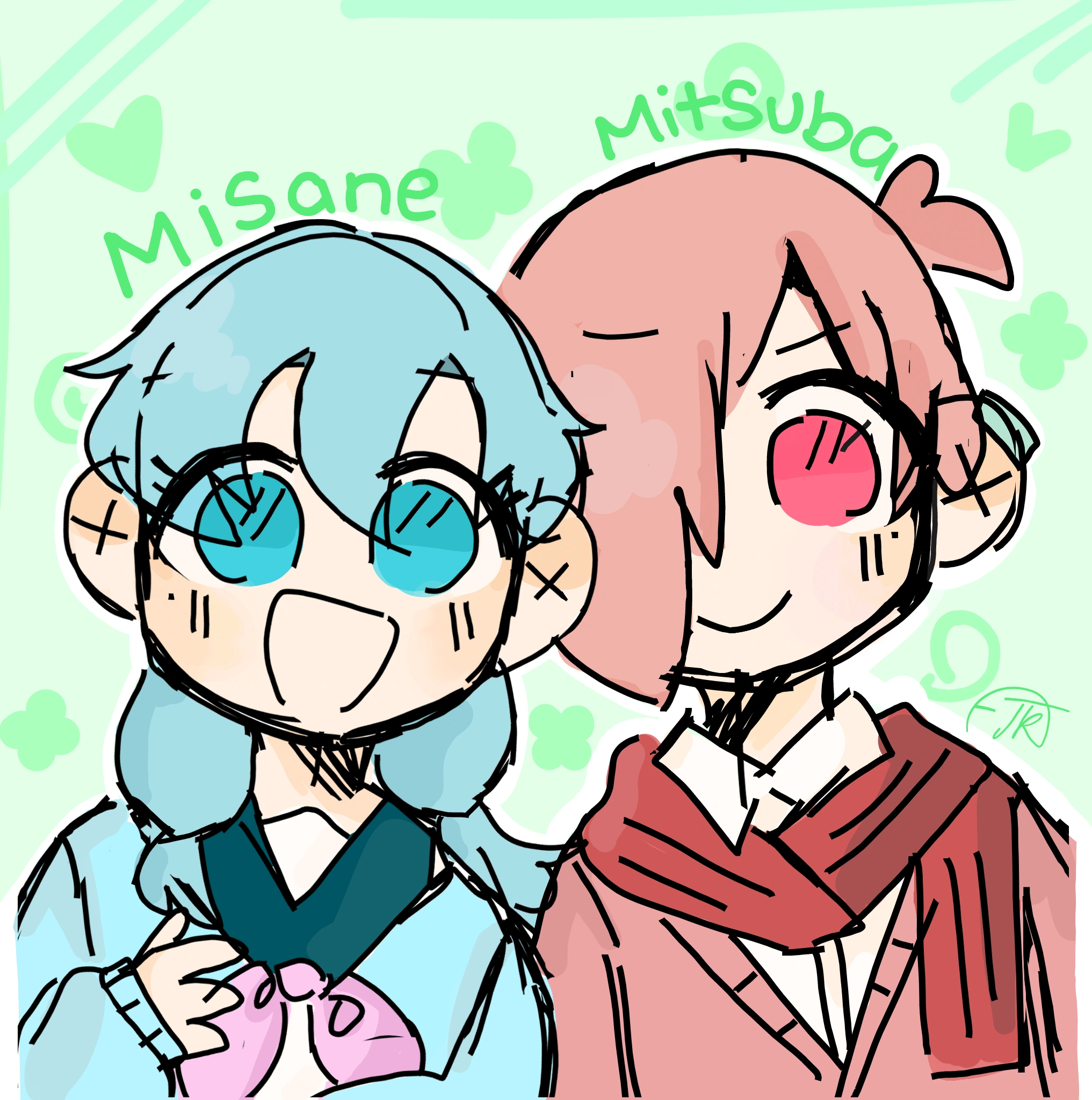 Art of Misane and Mitsuba (re-drawn) | Fandom
