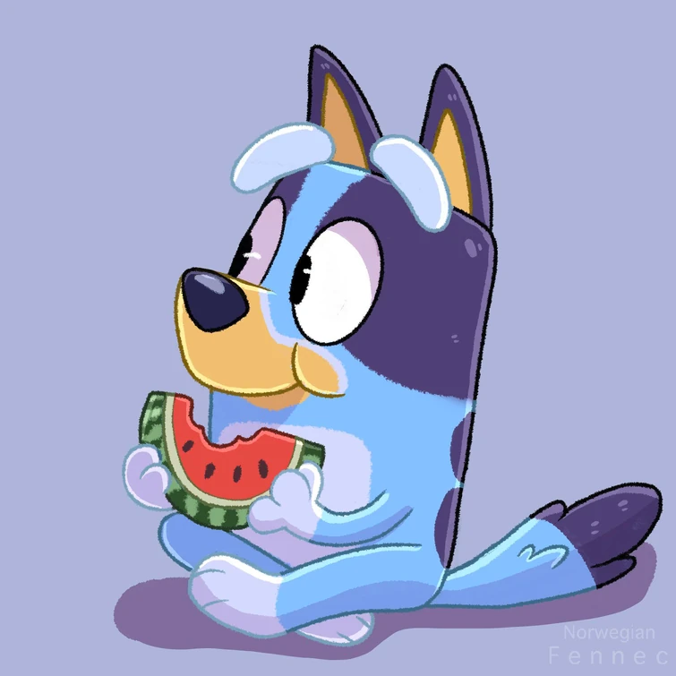 Blesses your eyes with this picture I didn’t make of bluey eating a ...