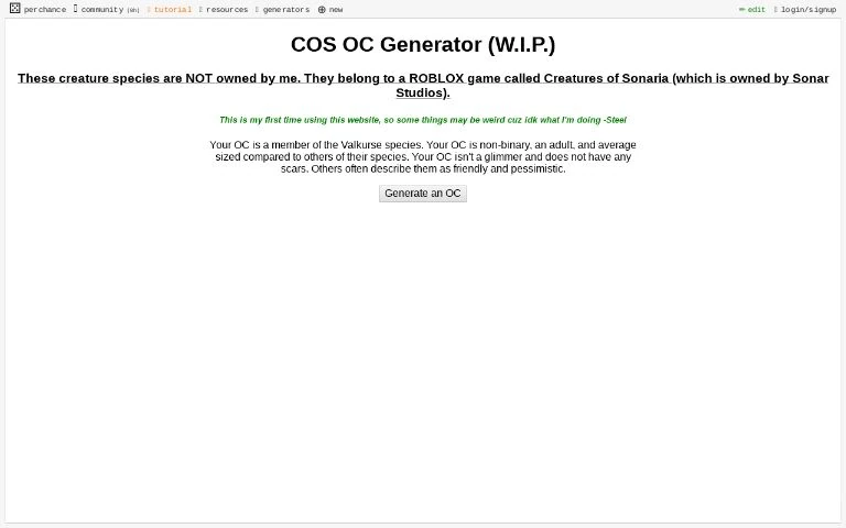 Creature OC Generator (WIP) | Fandom