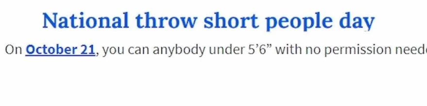 Happy (throw) short people day | Fandom