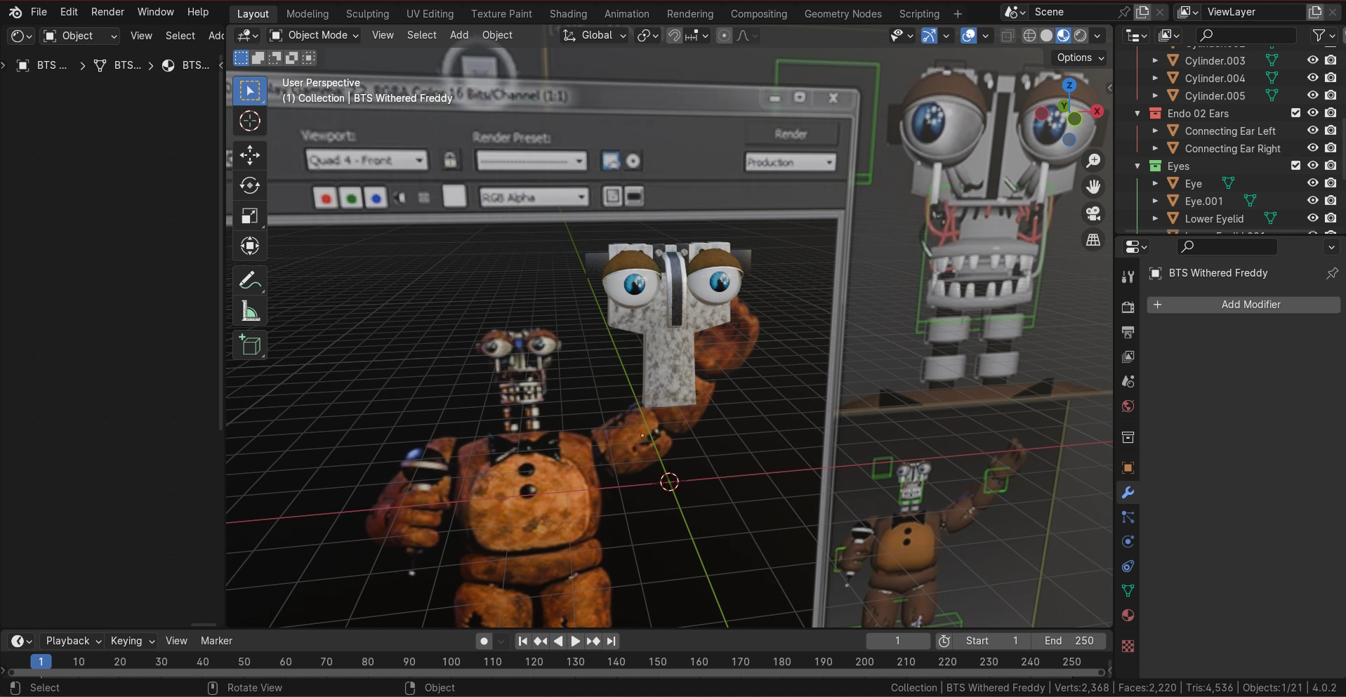 Withered Freddy Model Progress Update! | Fandom