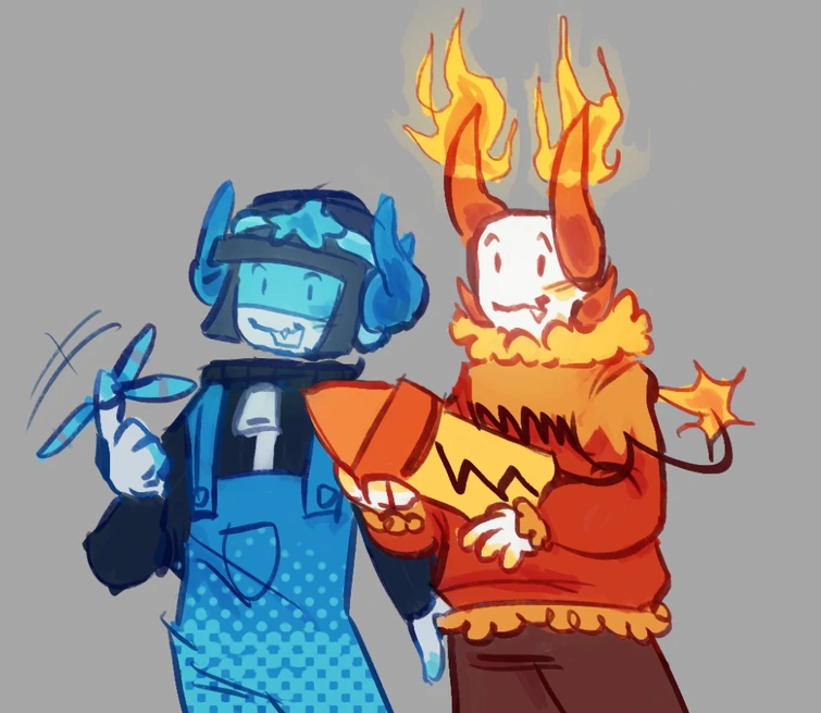 i drew me andf yarn's ocs.. boomerang n firework | Fandom