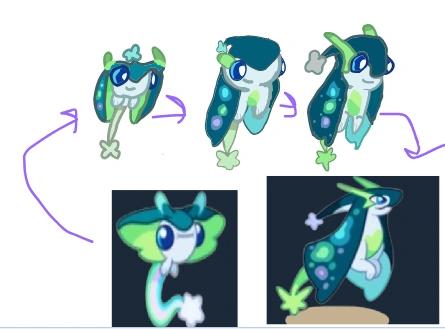 Drew a 5 stage evolution line for cometti | Fandom