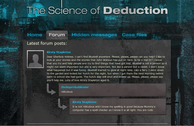 The Science of Deduction website has returned | Fandom