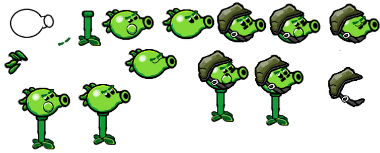 Repeater and Gatling Pea sprites | Fandom