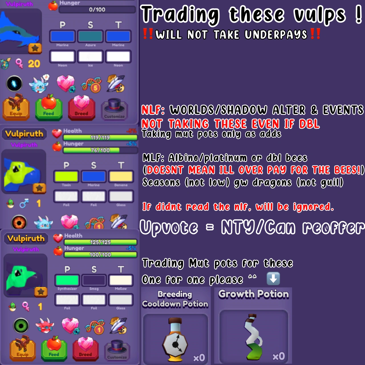 Trading Vulps , ᰔ Read Pic B4 Offering ! | Fandom