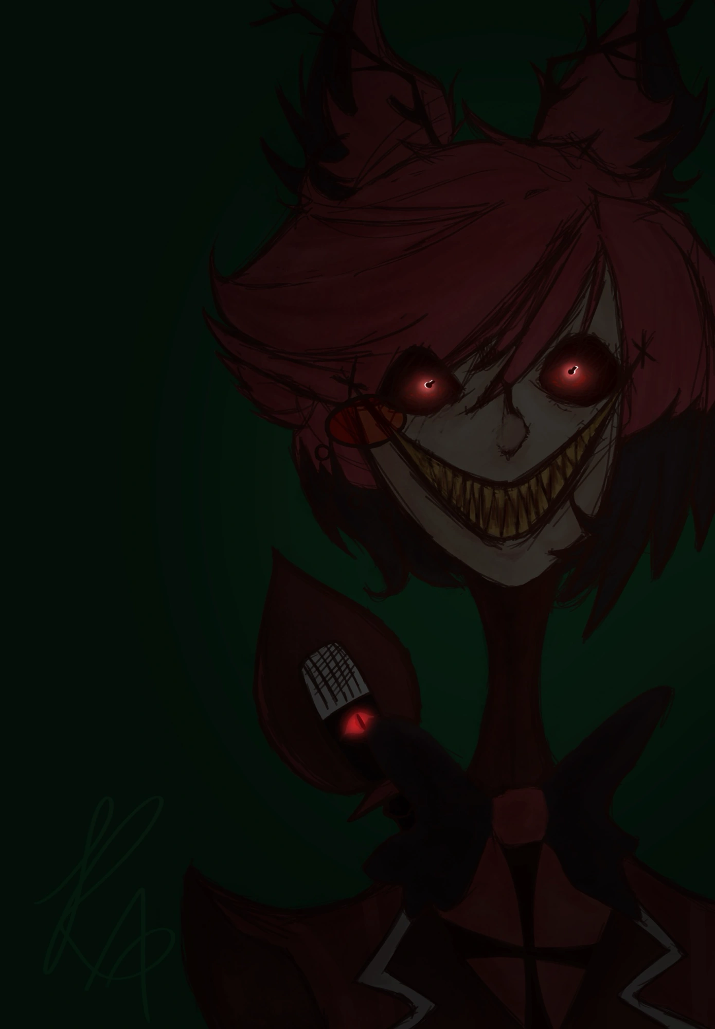 haven’t posted in a hot minute but here’s another creepy alastor ...